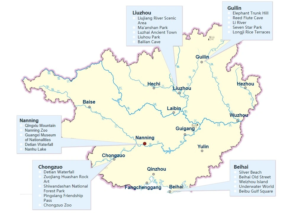 Guangxi Province Travel Guide with Top Cities and Scenic Attractions