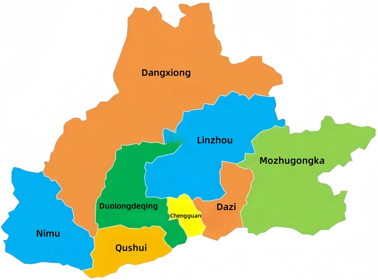 2025 Lhasa Map: Location in China & Detailed Districts Overview